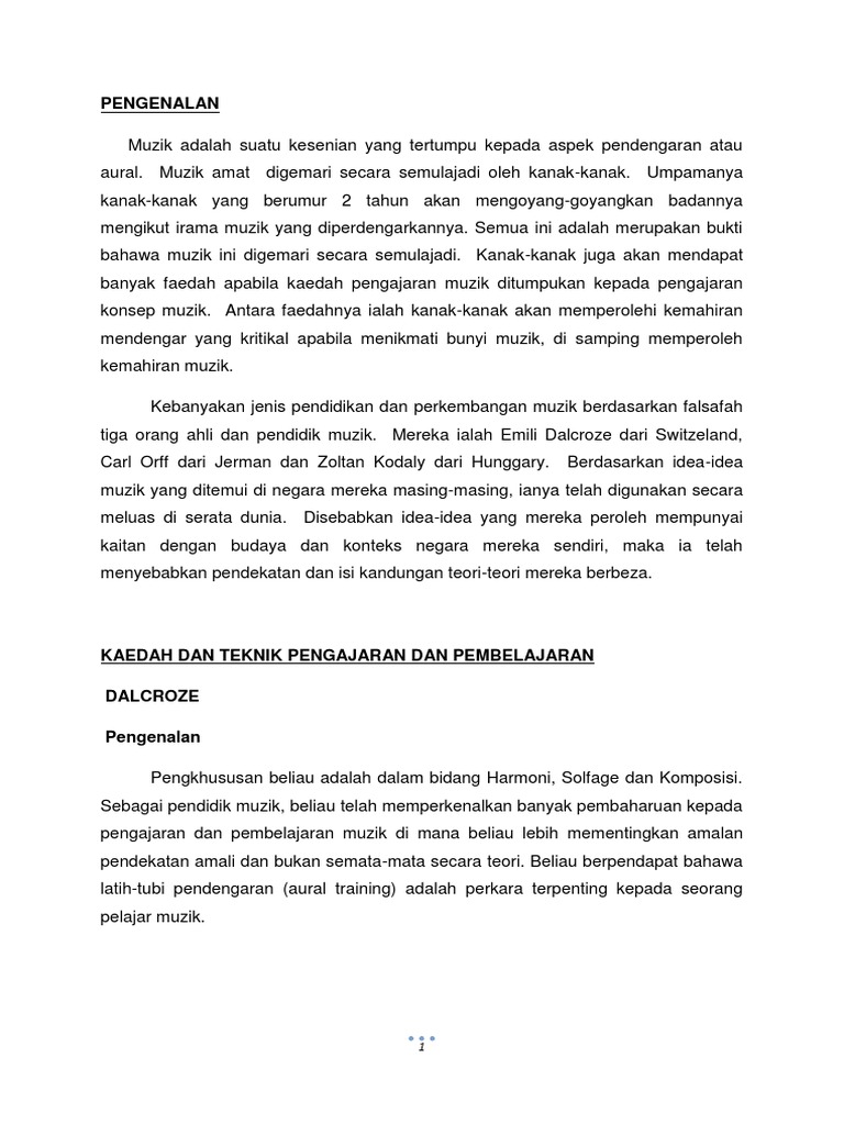 Kaedah Dalcroze | PDF