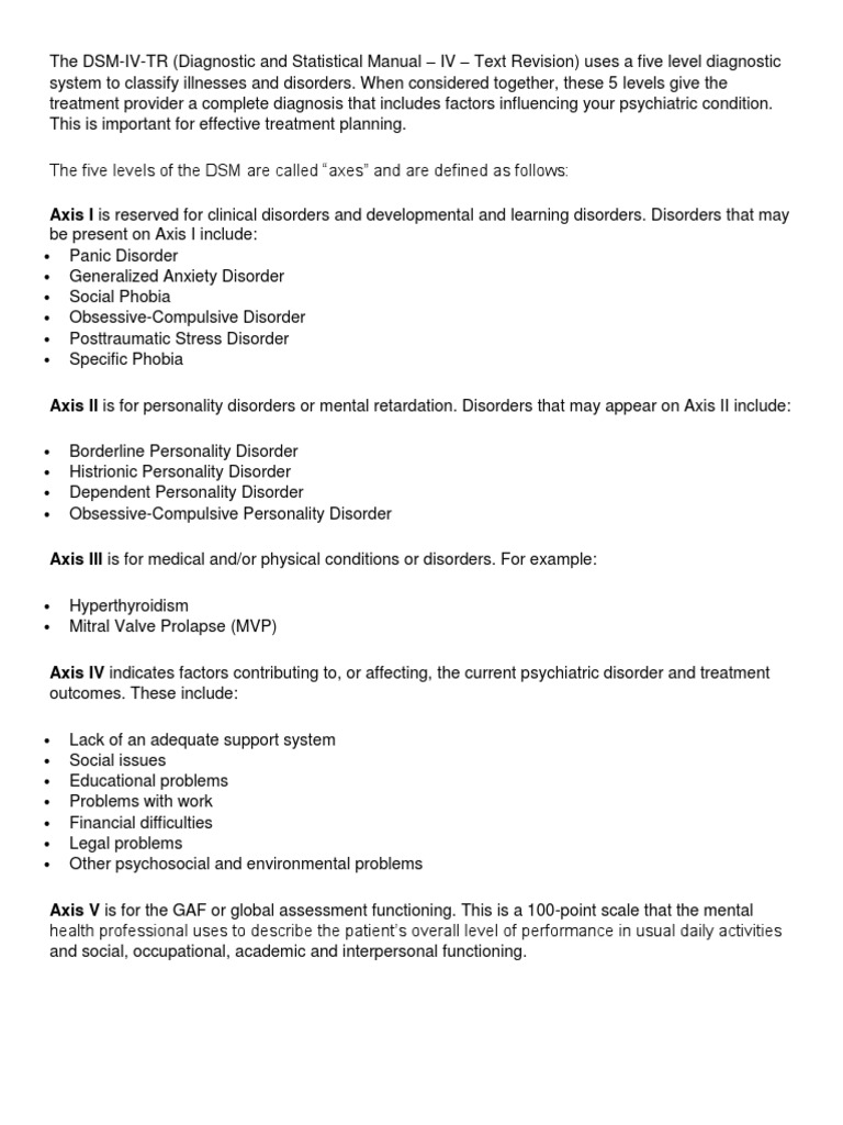 DSM Iv TR | PDF