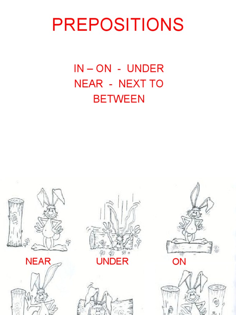 Prepositions: in - On - Under Near - Next To Between | PDF | Art