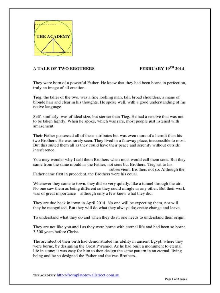 A Tale of Two Brothers | PDF | Religion And Belief