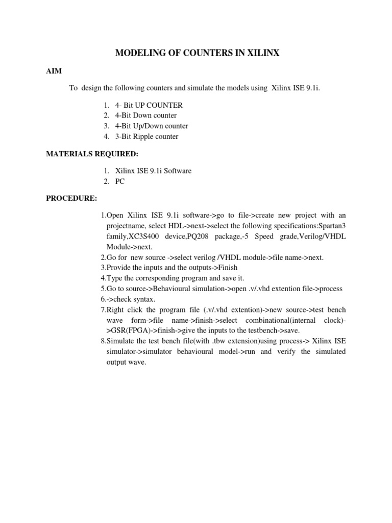 Counters | PDF | Hardware Description Language | Field Programmable ...