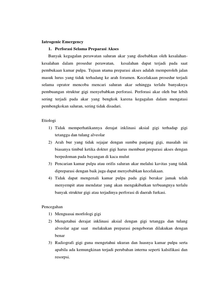 Perforasi Selama Preparasi Akses | PDF