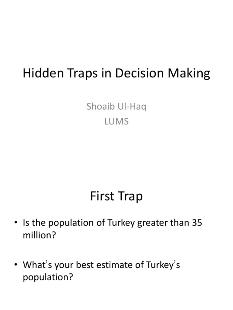 Hidden Traps in Decision Making | PDF