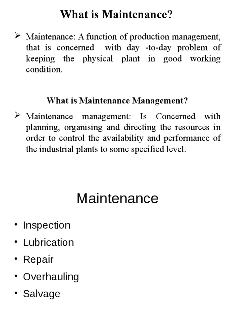 What Is Maintenance Management? | PDF | Maintenance | Systems Theory