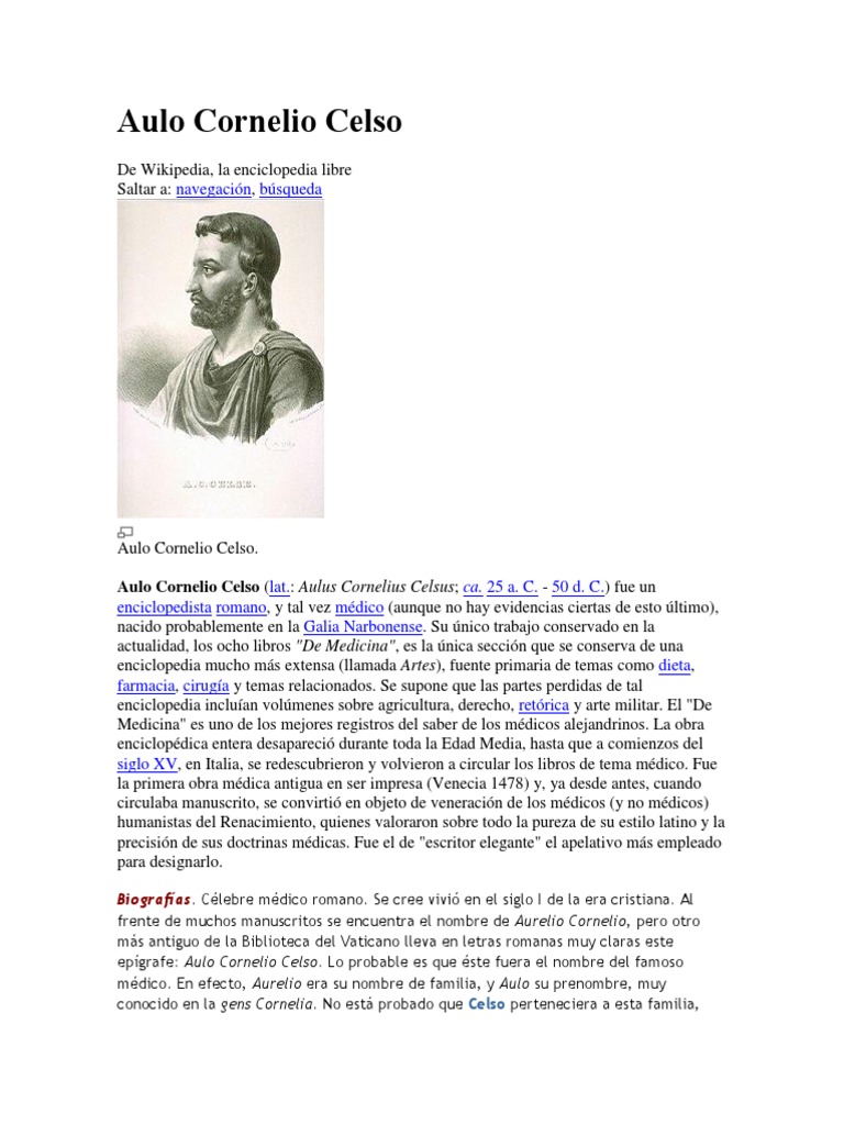 Aulo Cornelio Celso | PDF | Bienestar | Medicina