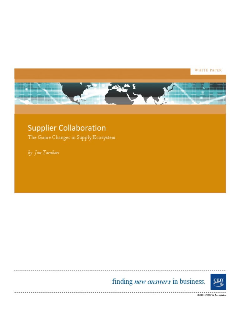 CGN Supplier Collaboration White Paper | PDF | Supply Chain | Procurement