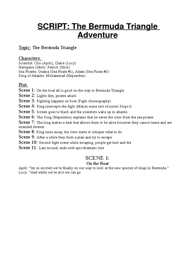 Script For Bermuda Triangle Word | PDF | Young Adult