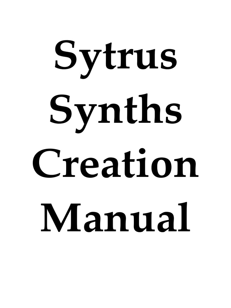 Sytrus | PDF | Synthesizer | Electronic Filter