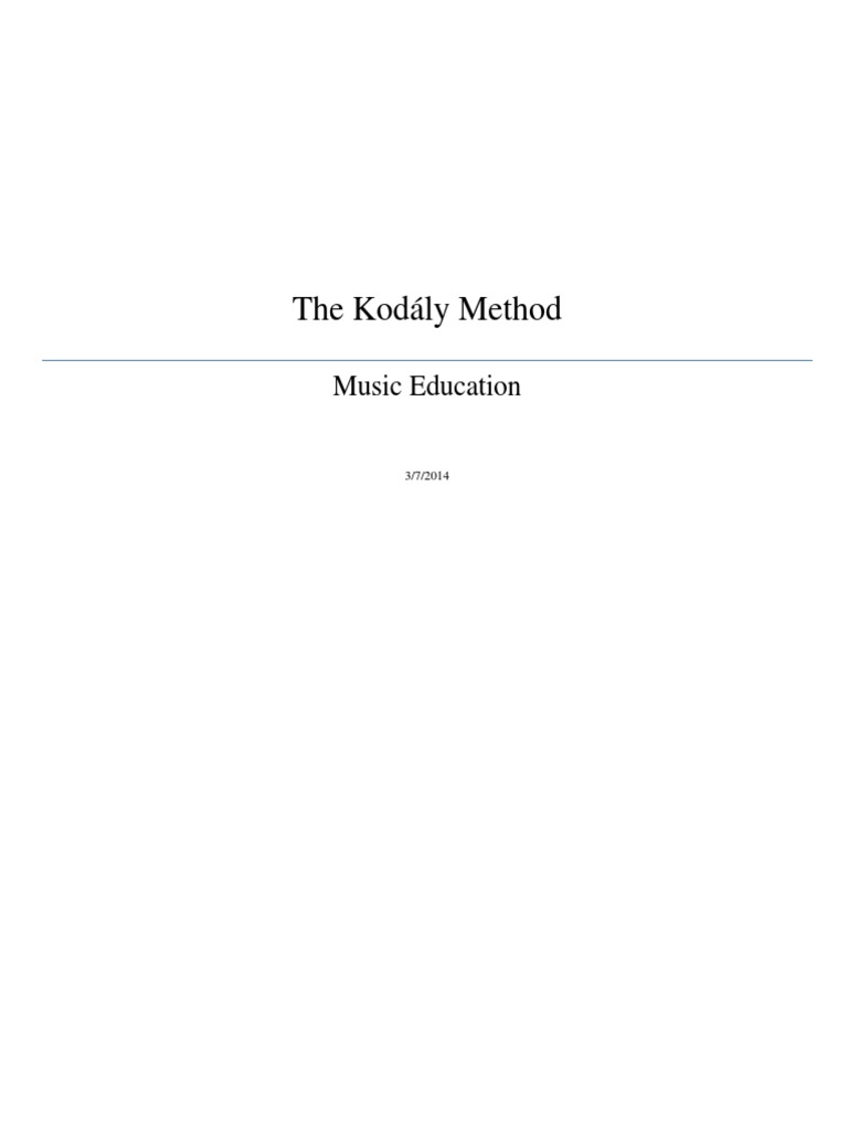Music Education (Kodaly Method) | PDF | Music Education | Cognition