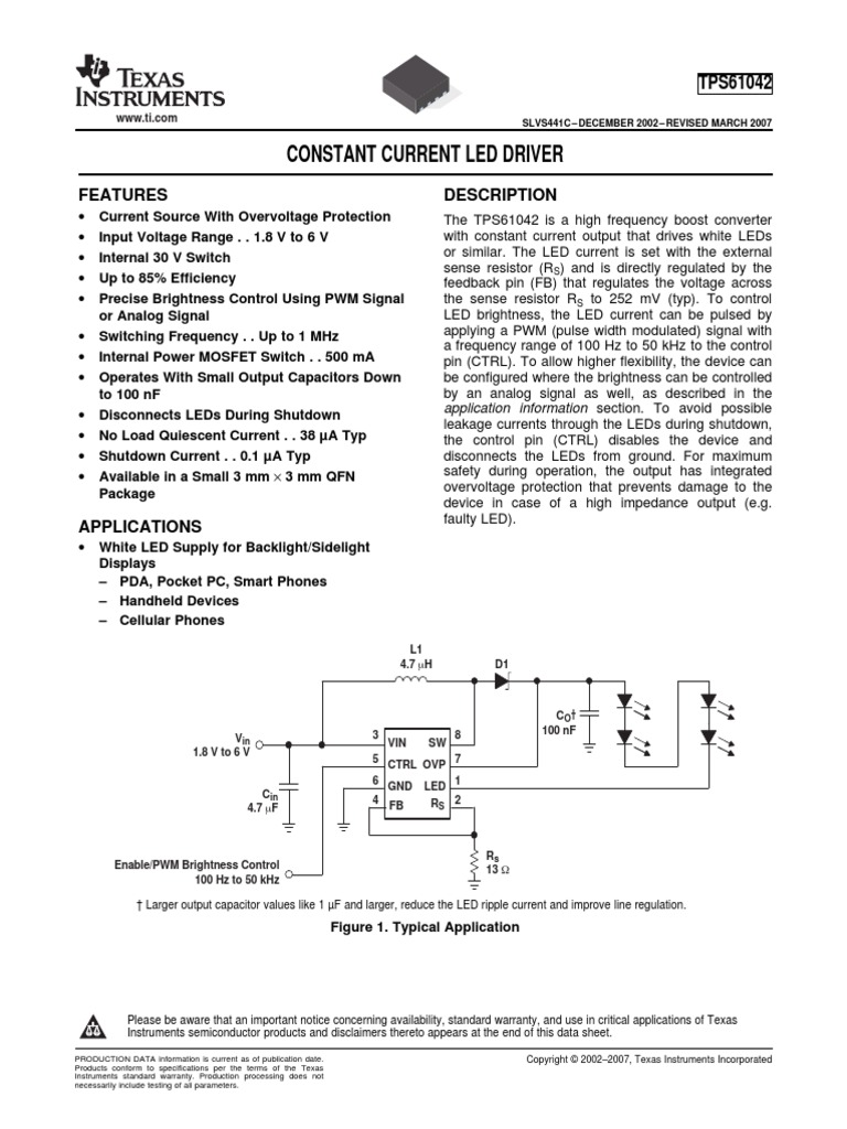 Constant Current Led Driver | PDF | Electronics | Manufacturing And ...