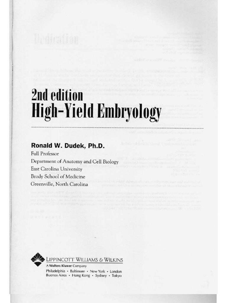 High Yield Embryology | PDF | Science & Mathematics