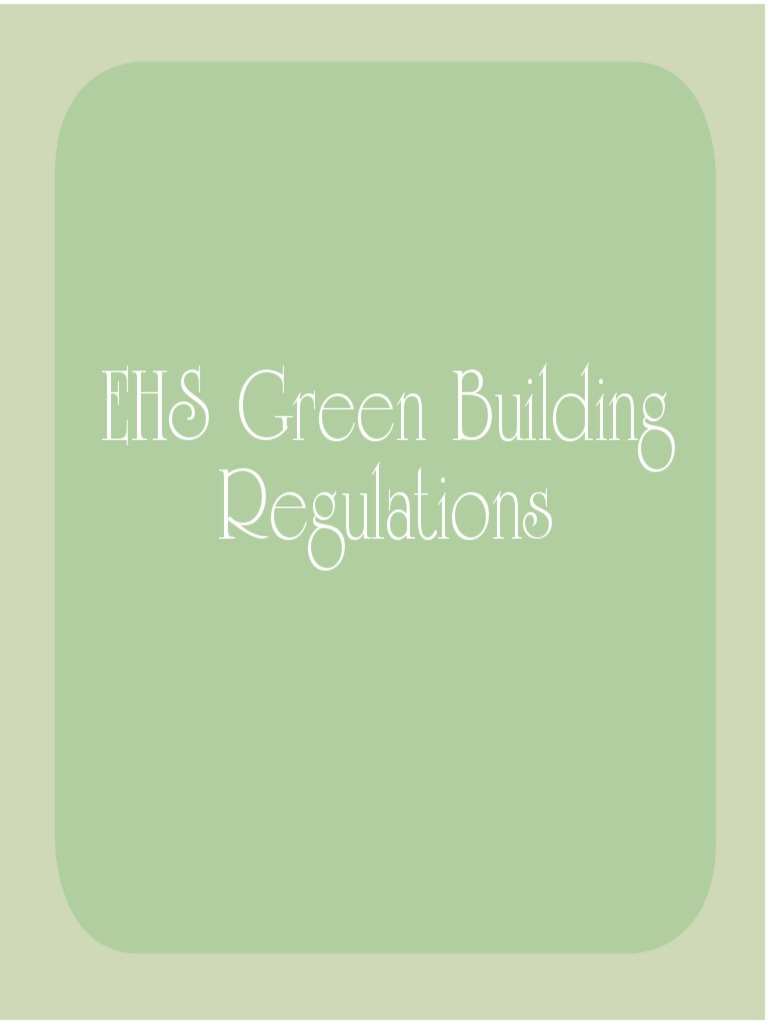 EHS Green Building Regulations: Workup Table | PDF | Green Building ...