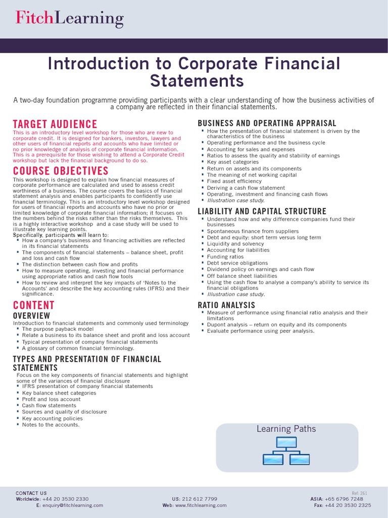 Intro to Corporate Financial Statements | PDF | Balance Sheet ...