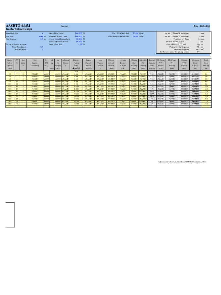 AASHTO Pile Design Calculation Guide | PDF | Deep Foundation ...