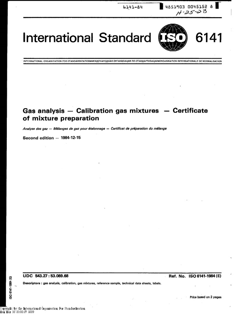 Iso 6141 | PDF