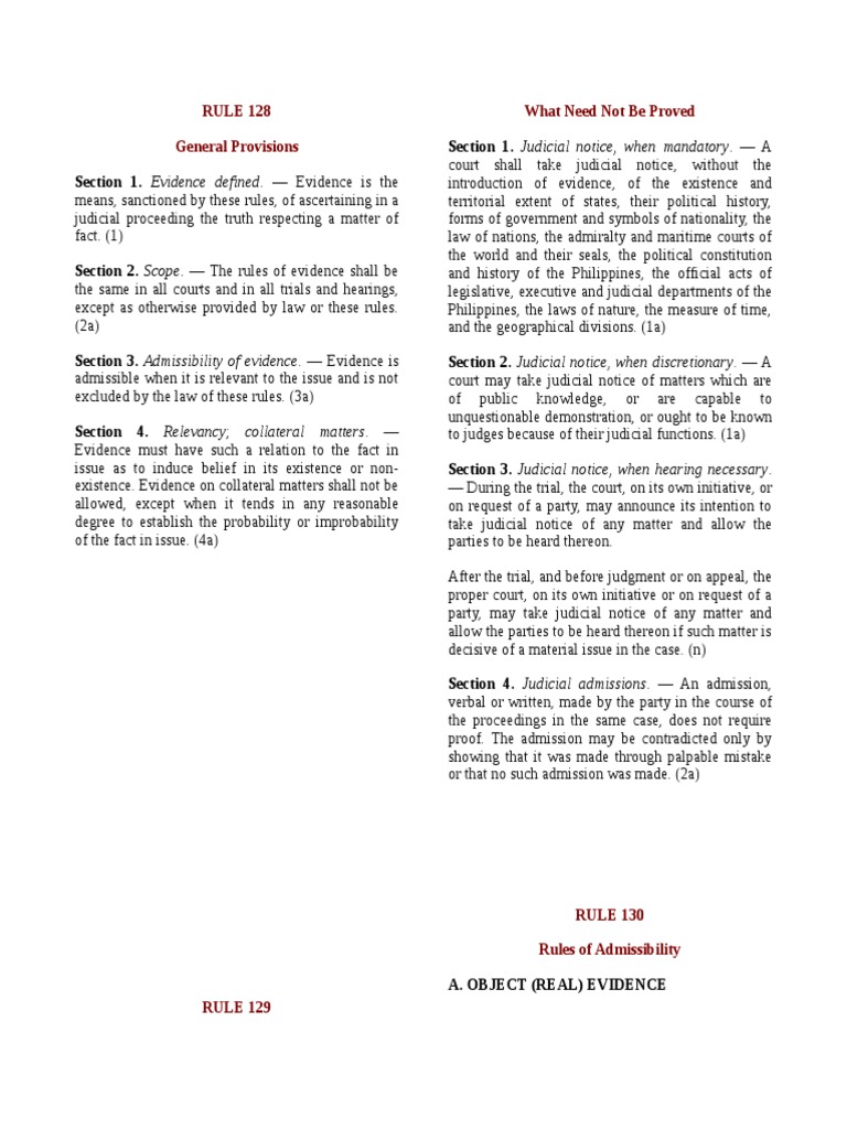 RULES OF EVIDENCE | PDF | Witness Impeachment | Evidence (Law)
