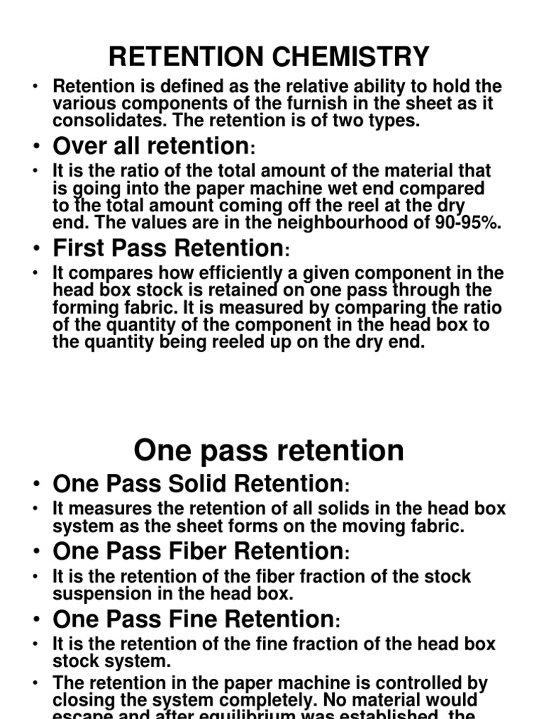 Retention Chemistry | PDF | Starch | Ion