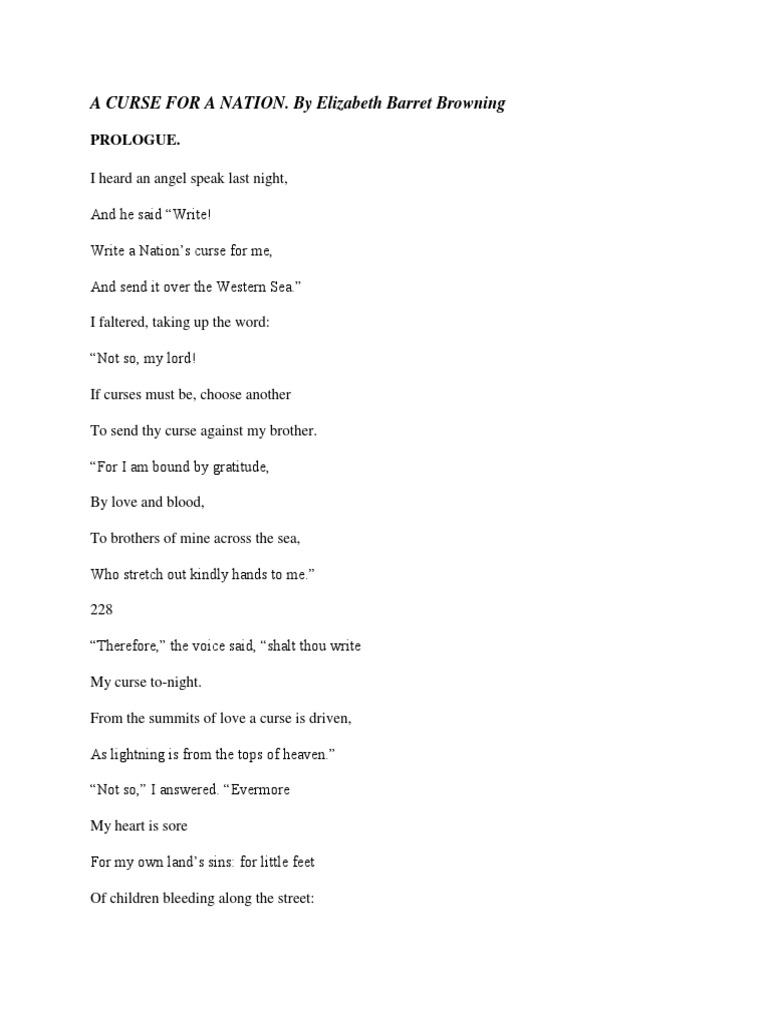 A Curse For A Nation | PDF | Religion & Spirituality | Poetry