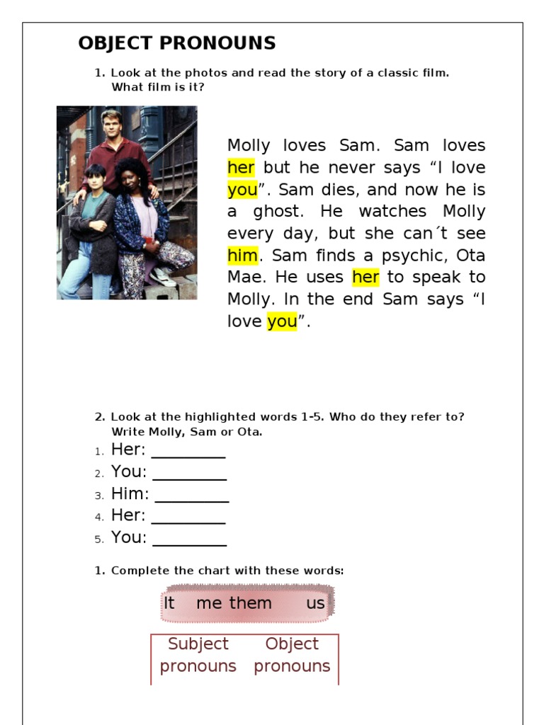 Object Pronouns | PDF | Object (Grammar) | Grammar