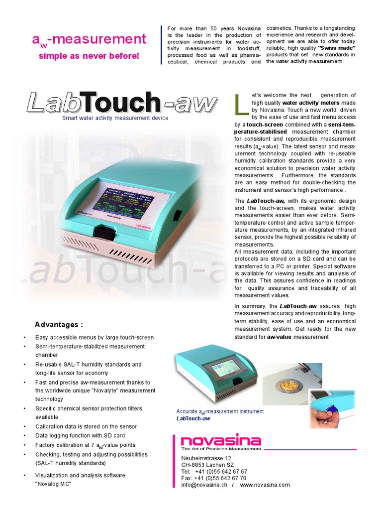 Flyer LabTouch-Aw E | PDF | Touchscreen | Accuracy And Precision