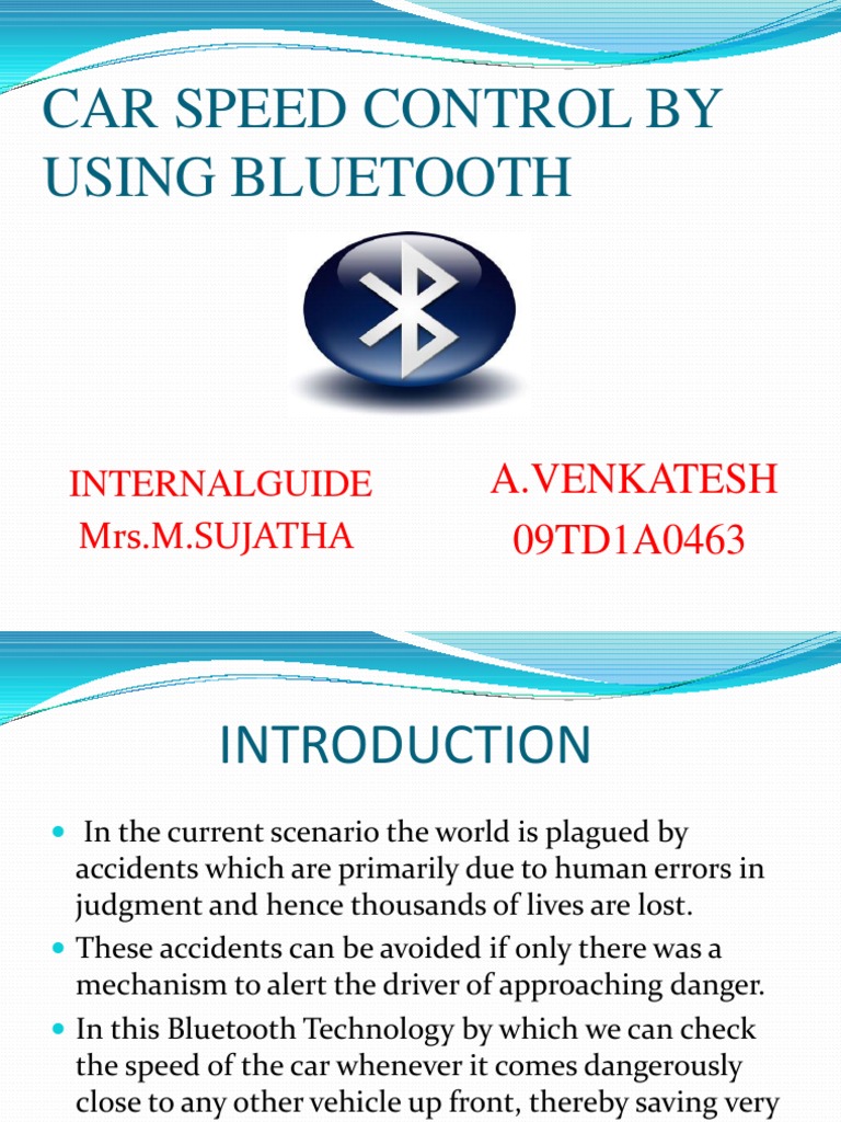 Car Speed Control by Using Bluetooth | PDF | Computers | Technology ...
