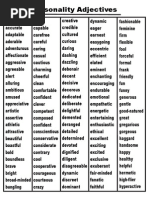 Adjective List Johari Window | PDF | Psychological Concepts | Psychology