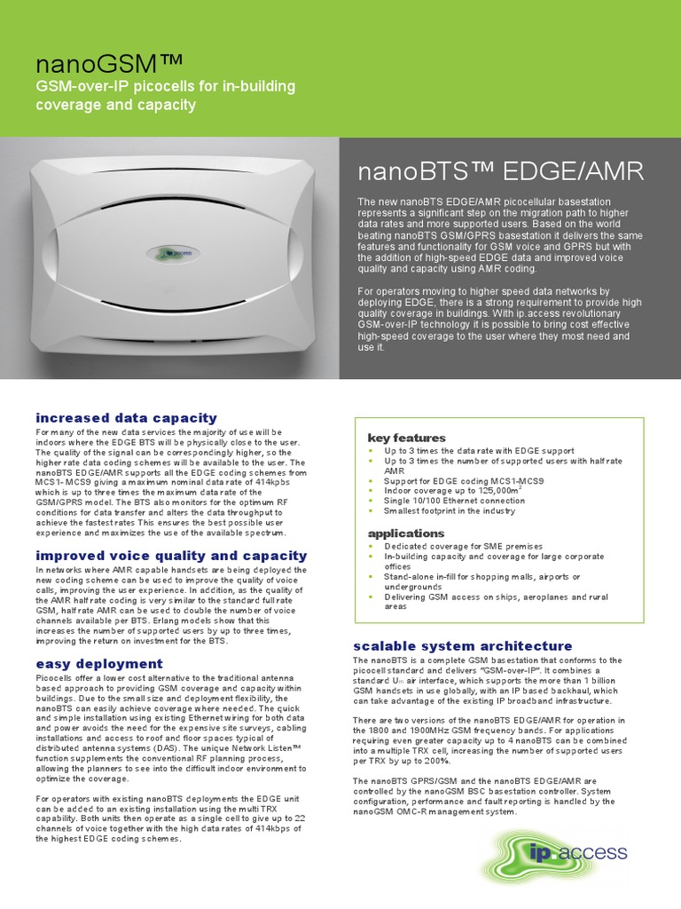 nanoBTS 1800-1900 | PDF | Gsm | General Packet Radio Service