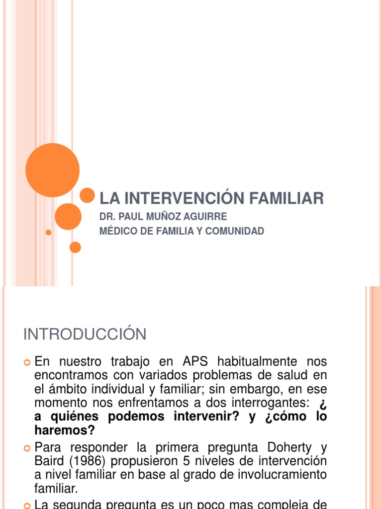 La Intervención Familiar | PDF | Medicina Familiar | Medicina