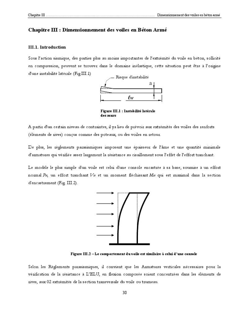 Dimensionnement des voiles en béton armé | PDF | Béton armé | Flexion ...