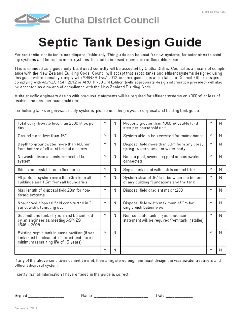 Septic Tank Design Guide | PDF | Septic Tank | Drainage