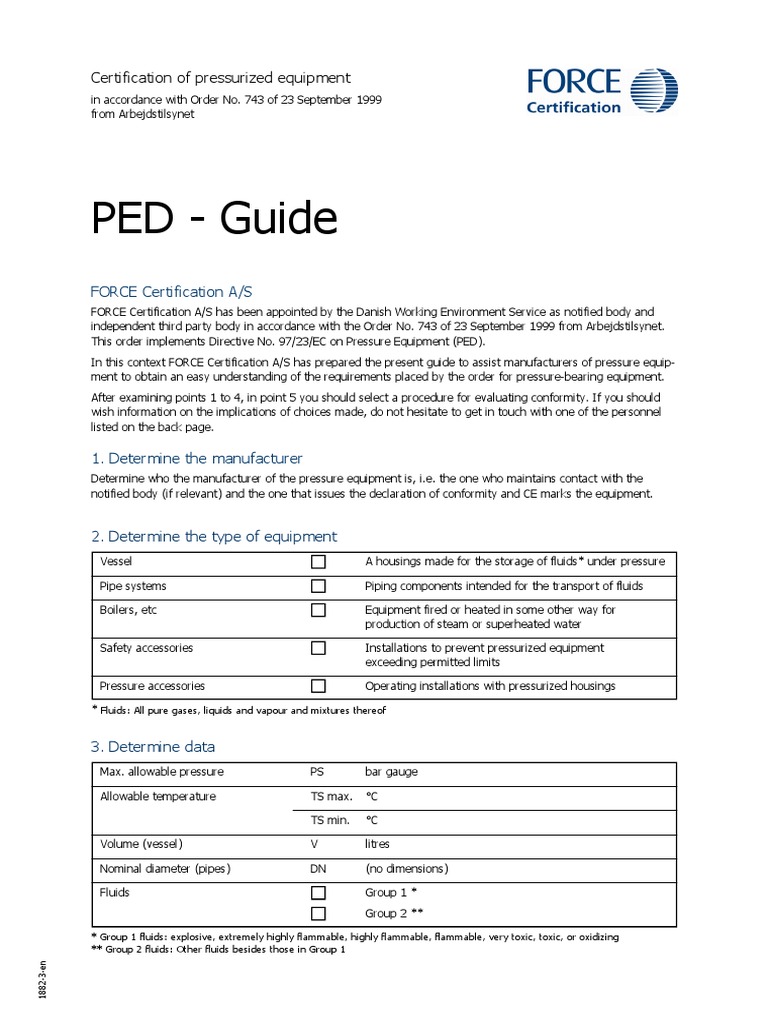 PED - Guide: Certification of Pressurized Equipment | PDF