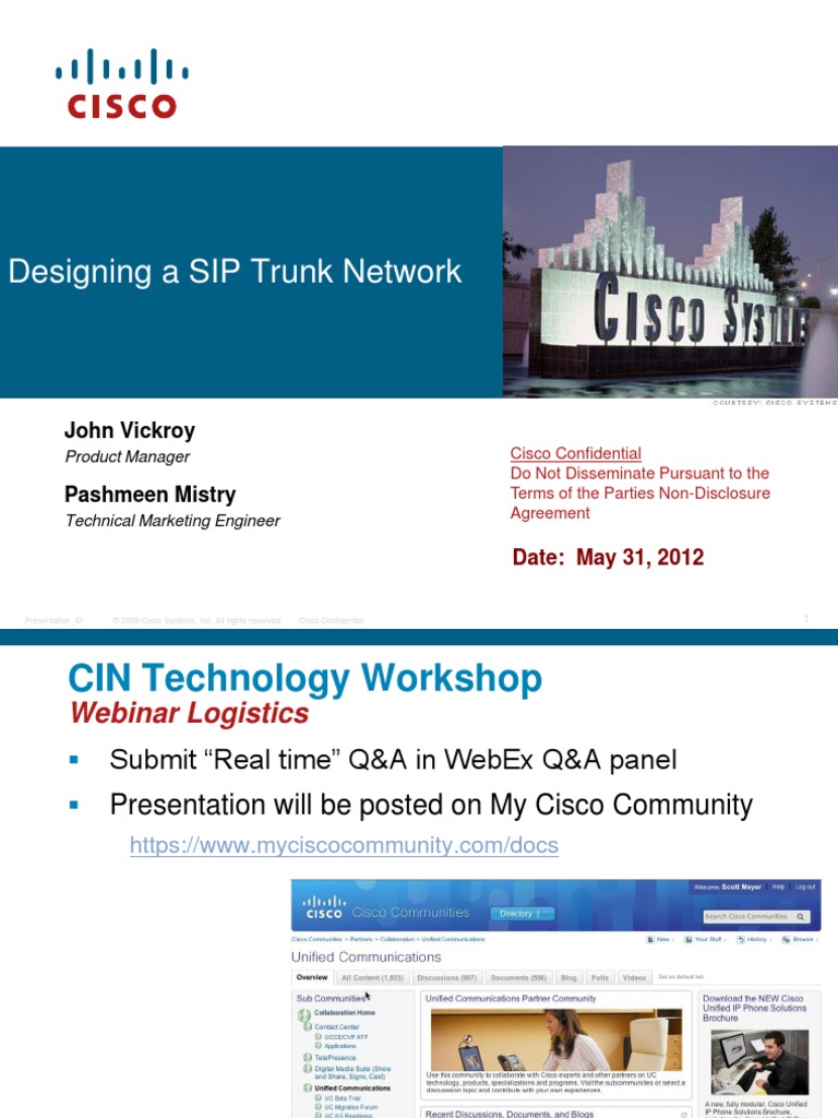 SIP Trunk Design | PDF | Session Initiation Protocol | Cisco Systems