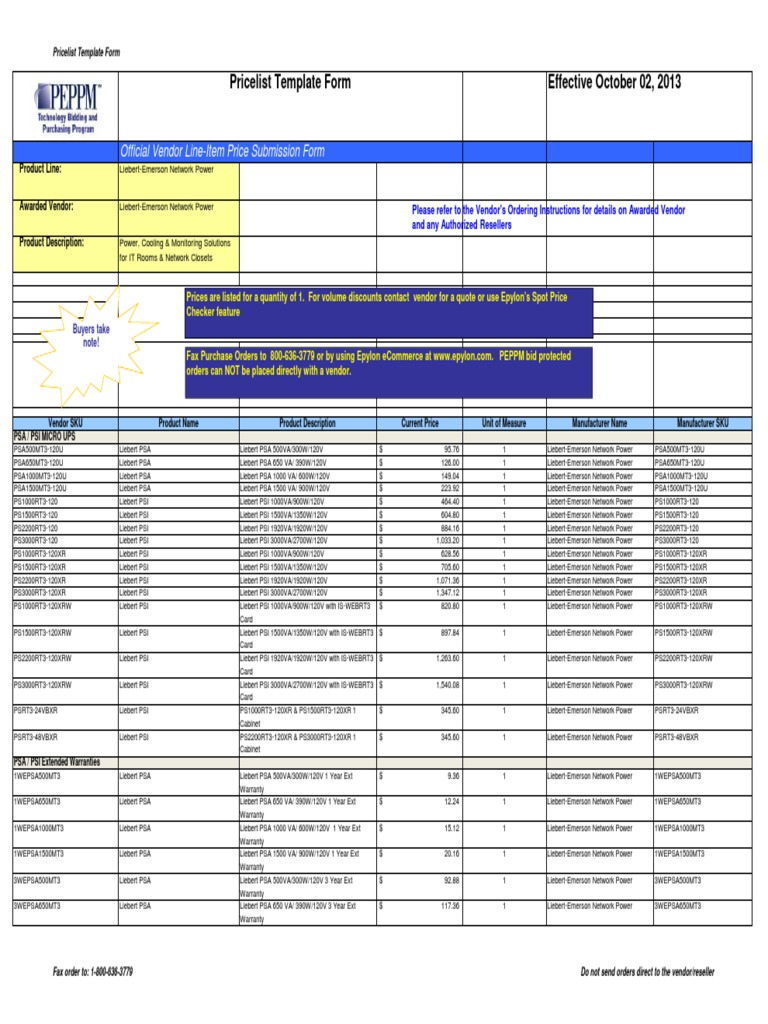 List Price | Equipment | Electricity