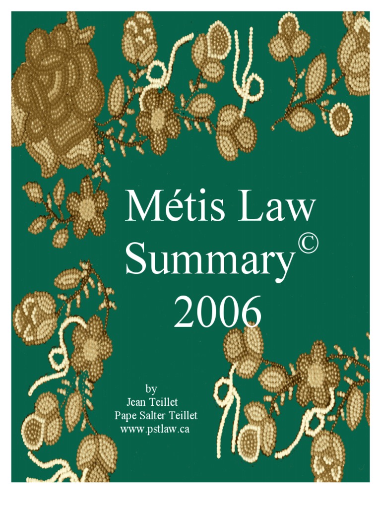 Metis Law and Rights | PDF | Canada | Native Americans In The United States