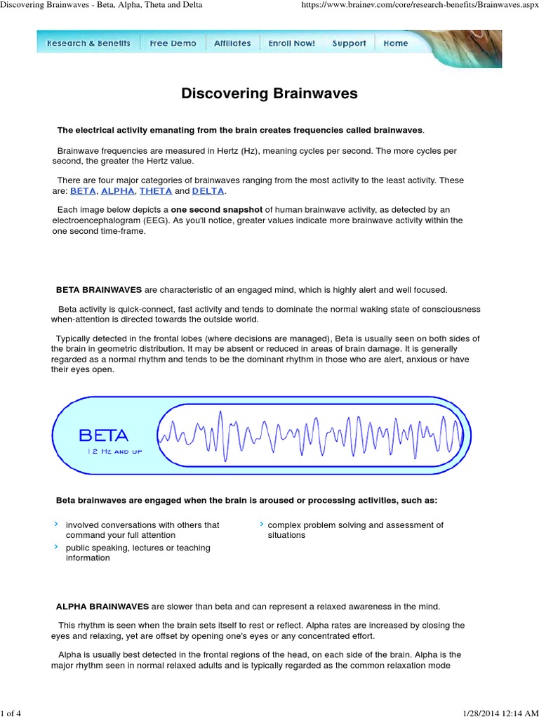 Discovering Brainwaves - Beta, Alpha, Theta and Delta | PDF | Electroencephalography | Neural ...