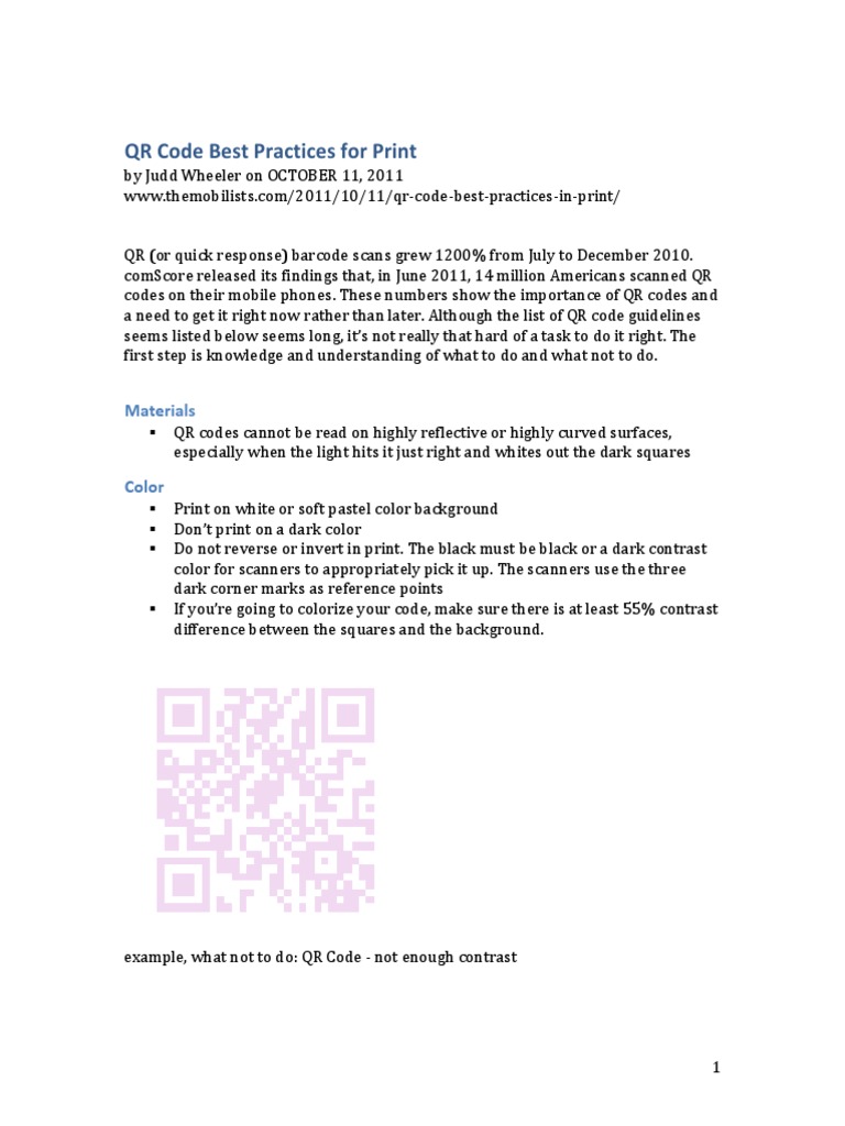QR Code Best Practices | Download Free PDF | Computing | Digital Technology