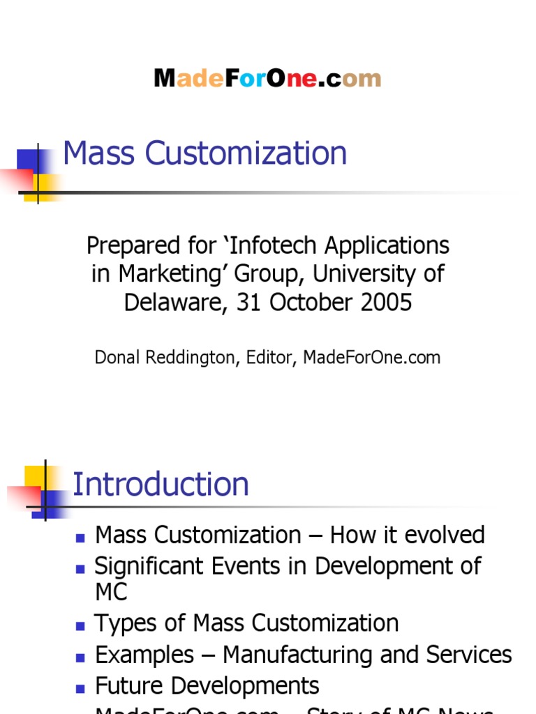 Mass Customization | PDF | Mass Production | 3 D Printing