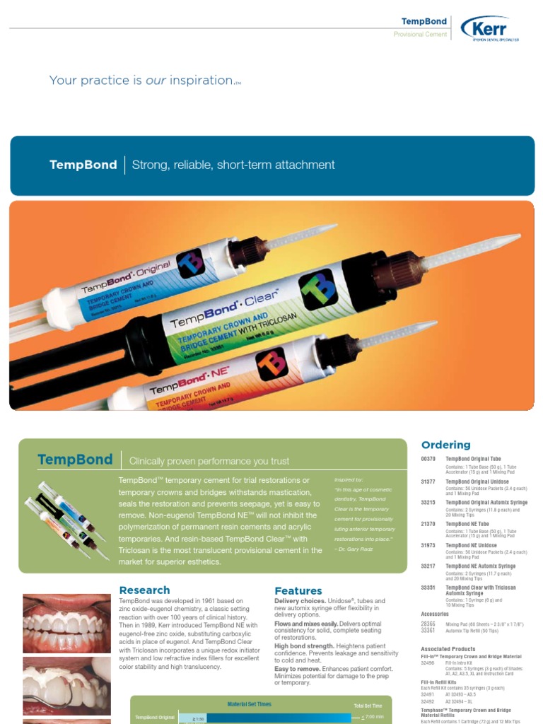 Temp Bond Sales Sheet | PDF | Materials | Chemistry
