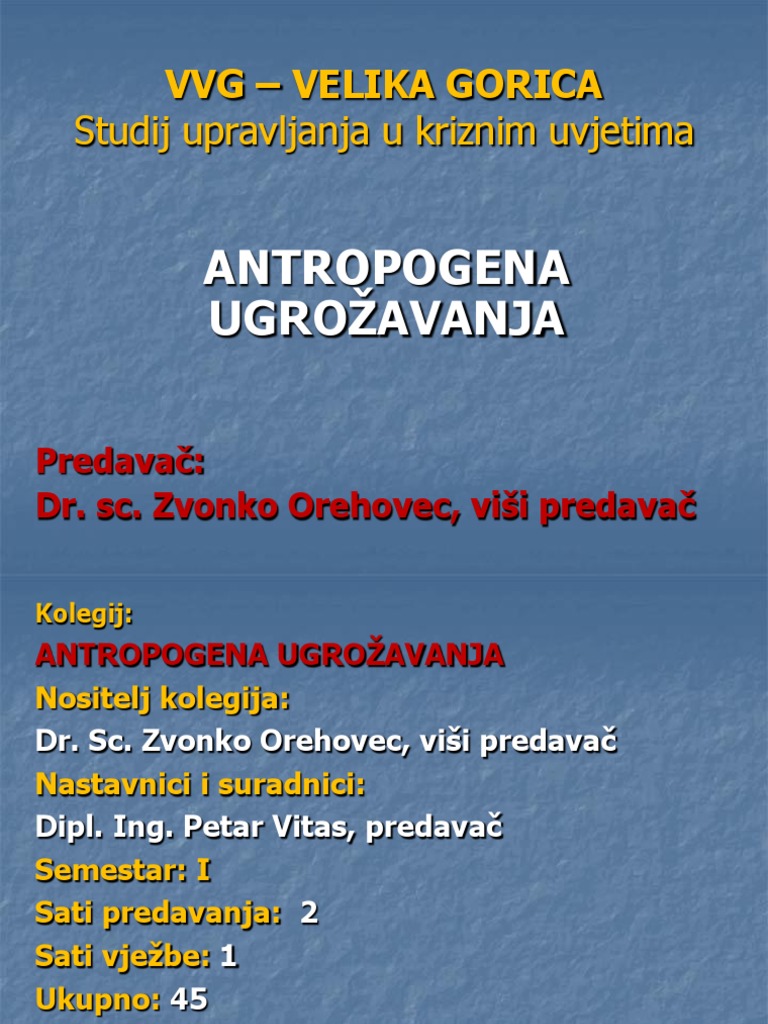 Antropogene Ugroze | PDF