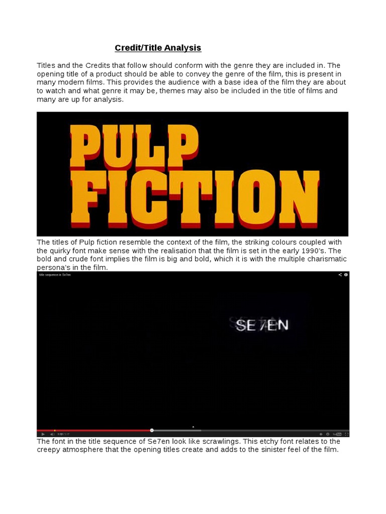 Title Sequences and Genre Conveyance | PDF | Language Arts & Discipline