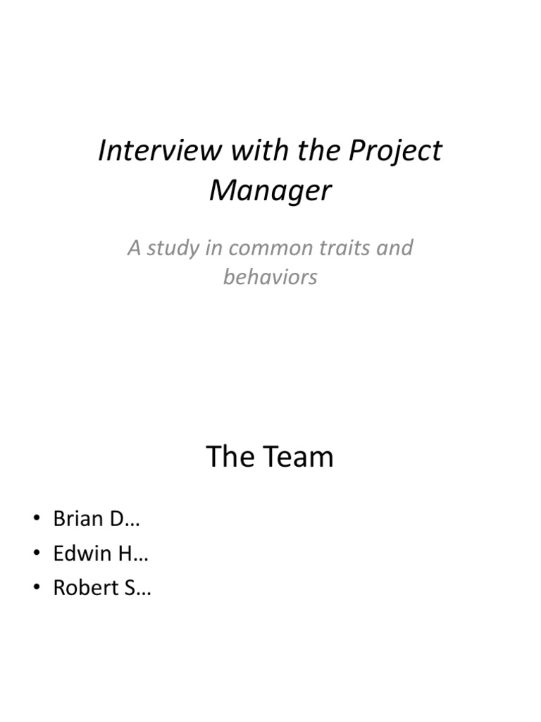 Example of PM Interview Presentation | PDF | Project Manager | Interview