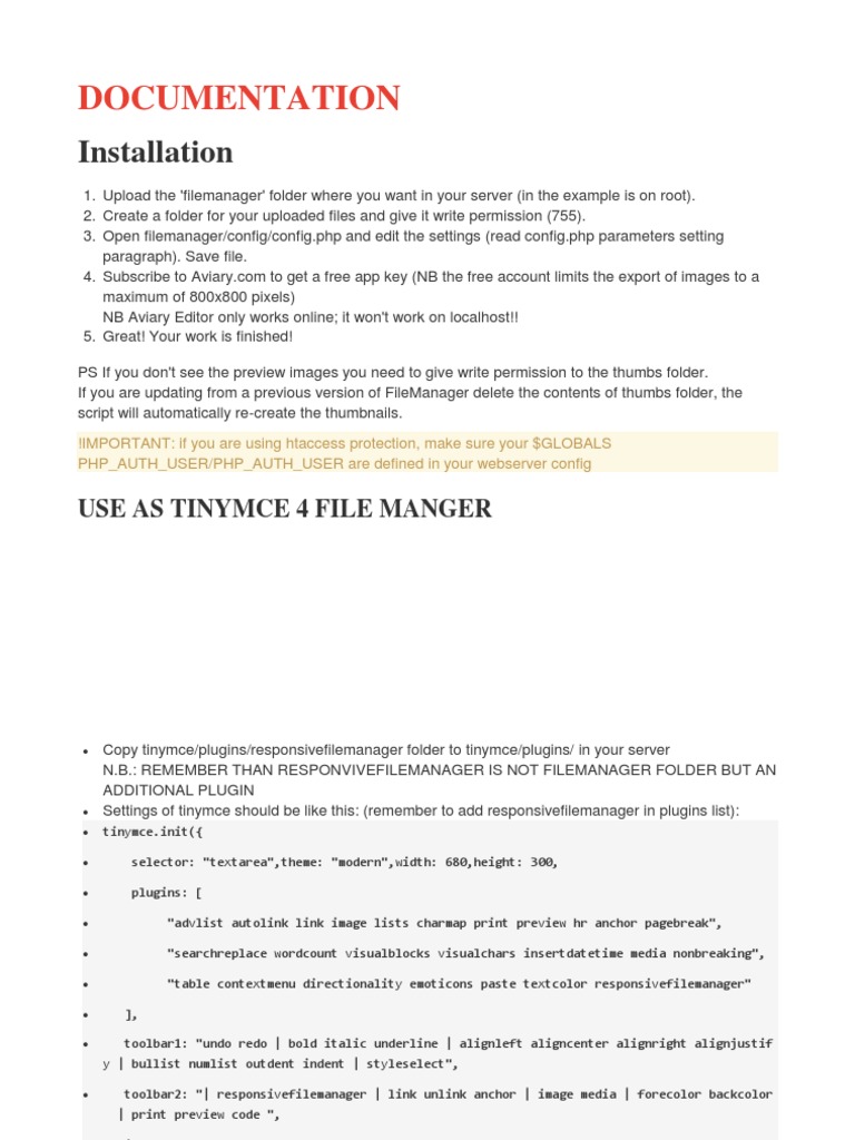 Responsive File Manager For TinyMCE | PDF | Computer File | Php