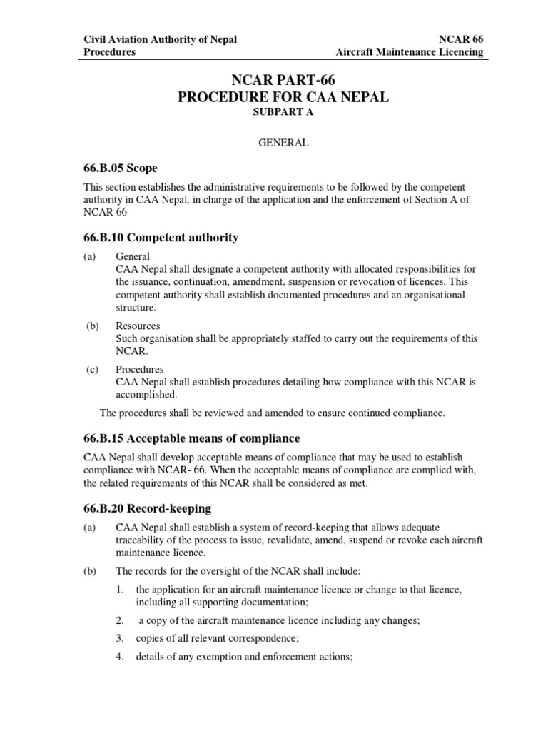 caan nepal | Test (Assessment) | Regulatory Compliance