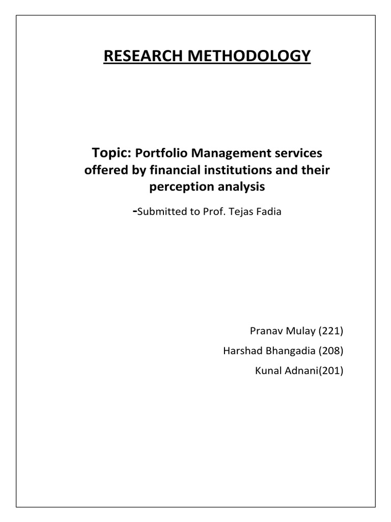 Research Methodology - Portfolio Management Services | PDF | Investment ...