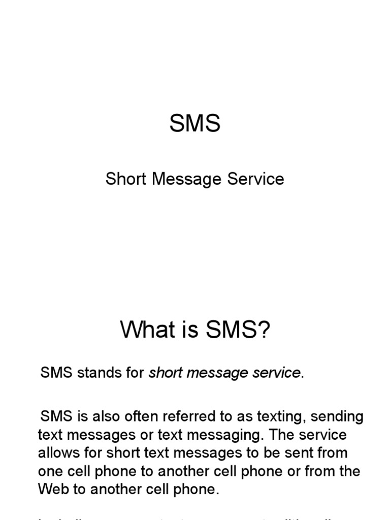 Understanding Short Message Service (SMS) | PDF | Networks | Mobile ...