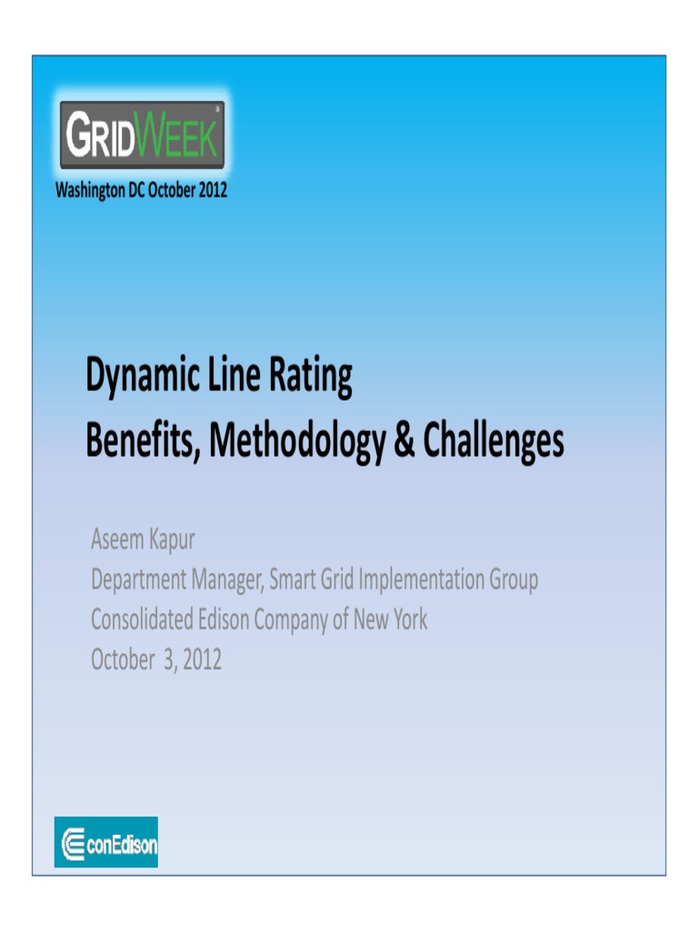 Dynamic Line Rating Benefits, Methodology & Challenges | PDF | Electric ...