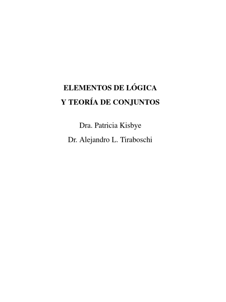 Elementos de Lógica y Teoría de Conjuntos | PDF | Conjunto (Matemáticas ...