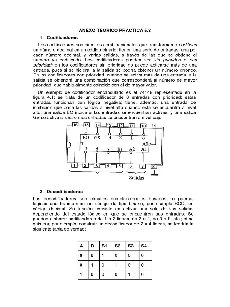 Codificadores, Decodificadores y Más | PDF | Decimal codificado en ...