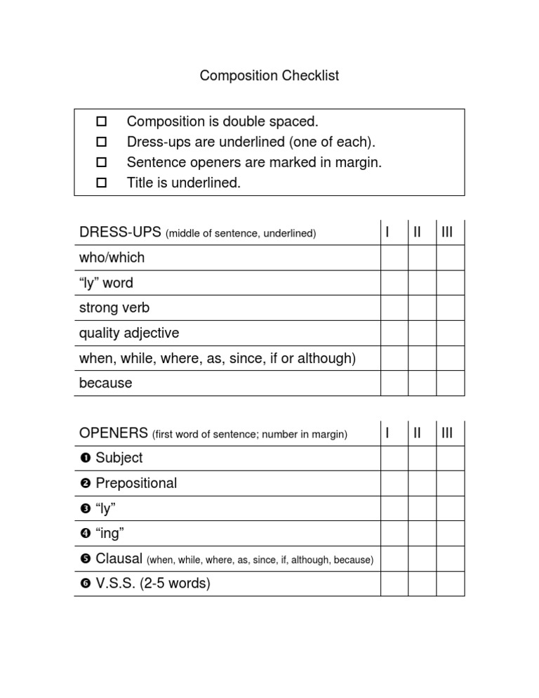 Composition Checklist | PDF