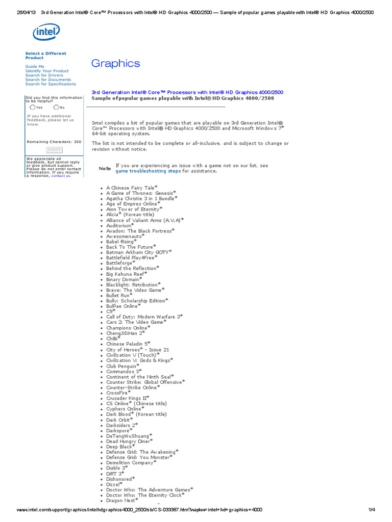 3rd Generation Intel® Core™ Processors With Intel® HD Graphics 4000 ...